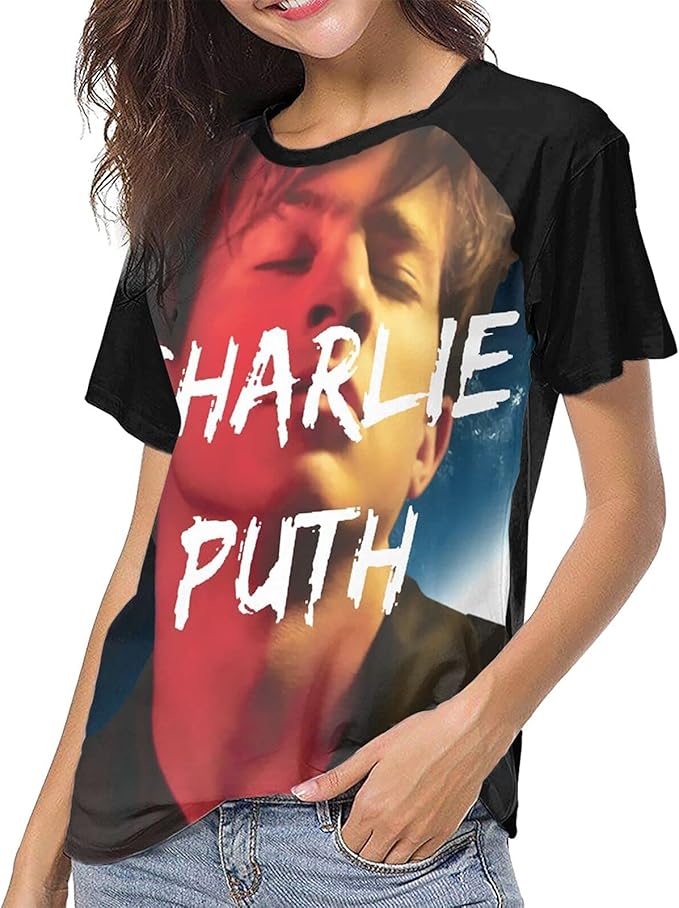 Charlie Puth Logo Baseball Short Sleeves Tshirt for Womens Casual ...