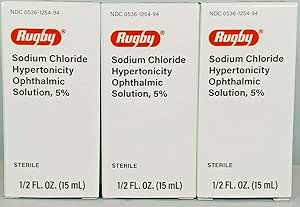 Amazon.com: Rugby Sodium Chloride Ophthalmic Solution Eye Drops 5% 15mL ...