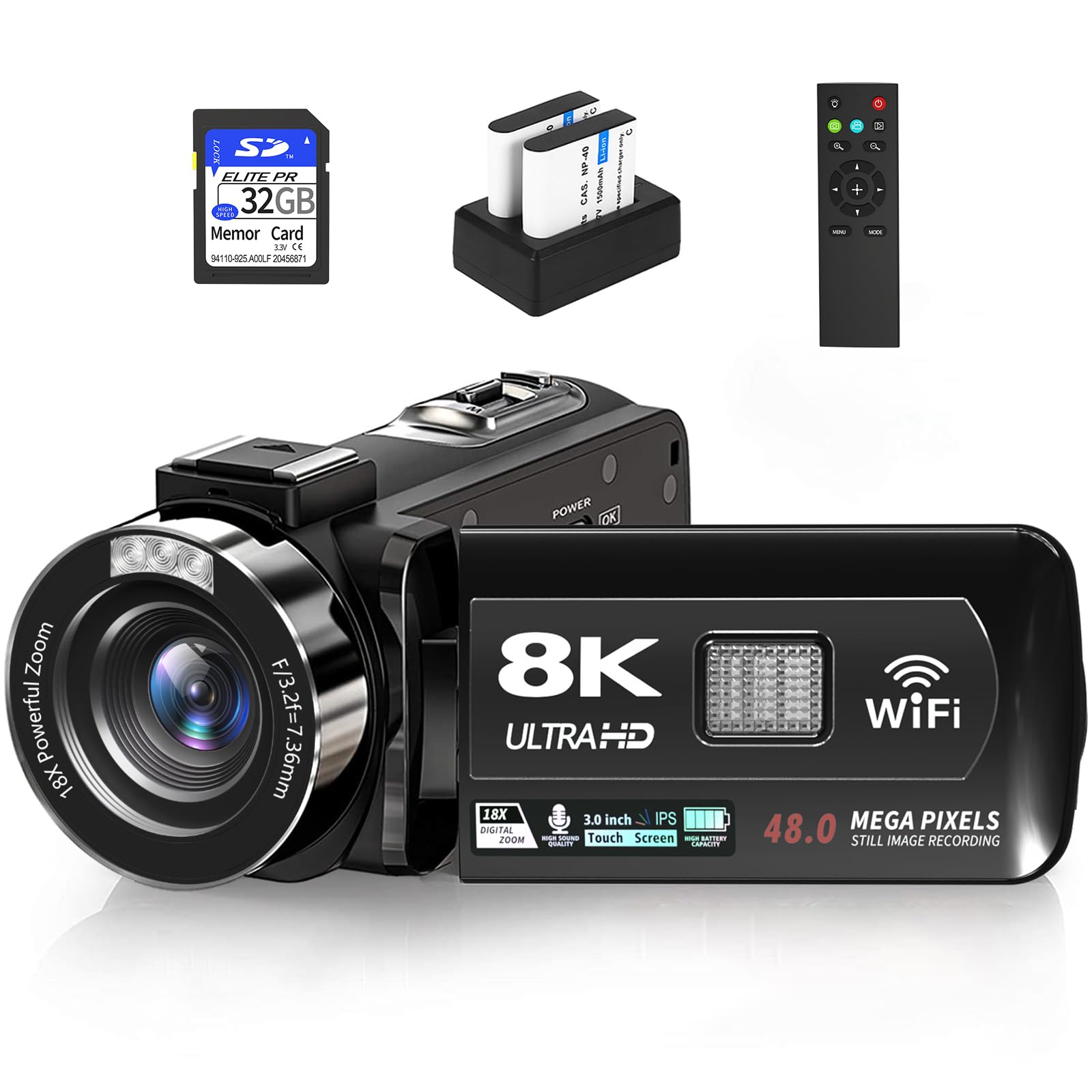Mua VETEK Video Camera 8k Camcorder 48MP UHD WiFi IR Night Vision ...
