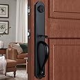 HISAFE Matte Black Front Door Handleset in Camelot Trim, Heavy Duty Keyed Exterior Door Lock Set ...