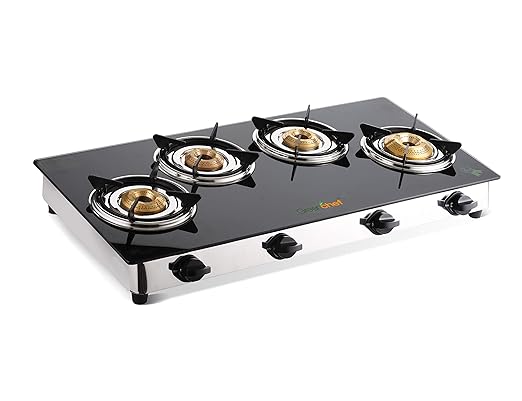 Buy Greenchef ETICA 4 Burner Glass Manual Gas Stove (4 Burners) Online ...