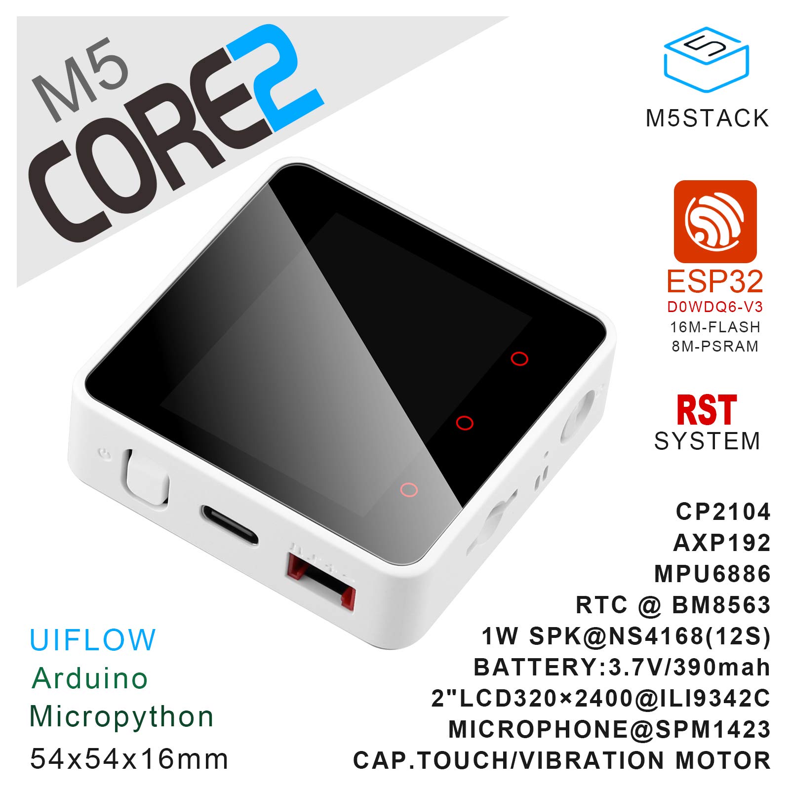 Mua MakerFocus M5Stack Core2 ESP32 Development Kit 2nd Generation Core Device CP2104 MPU 6886 ...