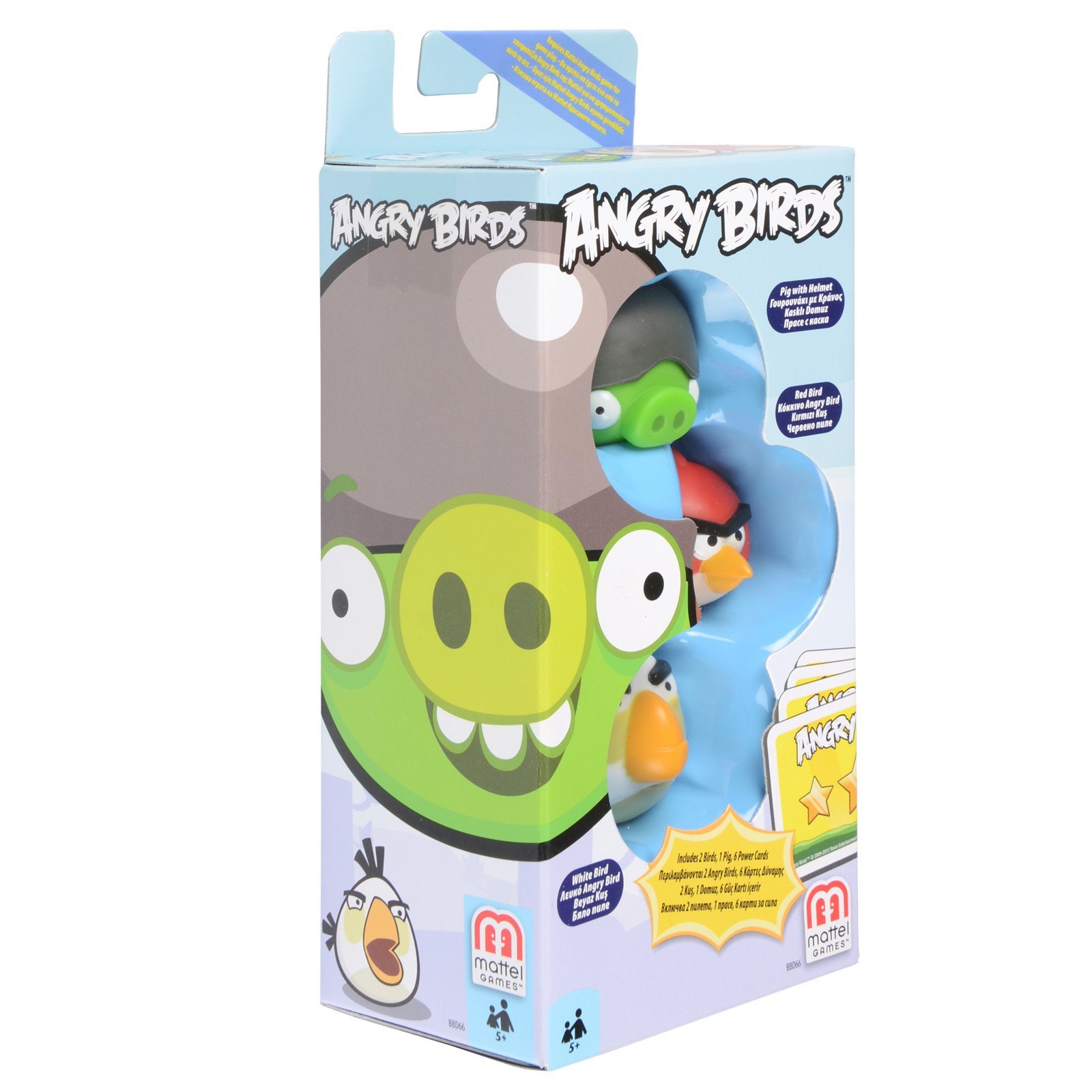 Mattel Angry Birds Red Bird, Gray Helmet Pig, White Bird Add-On, 3-Pack ...