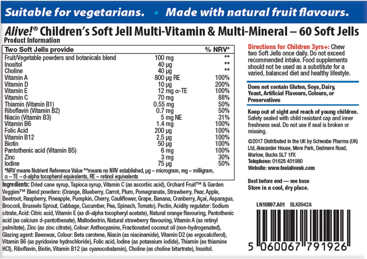 Alive! Children’s Soft Jell Multivitamins – 60 chewable Gummies - BigaMart