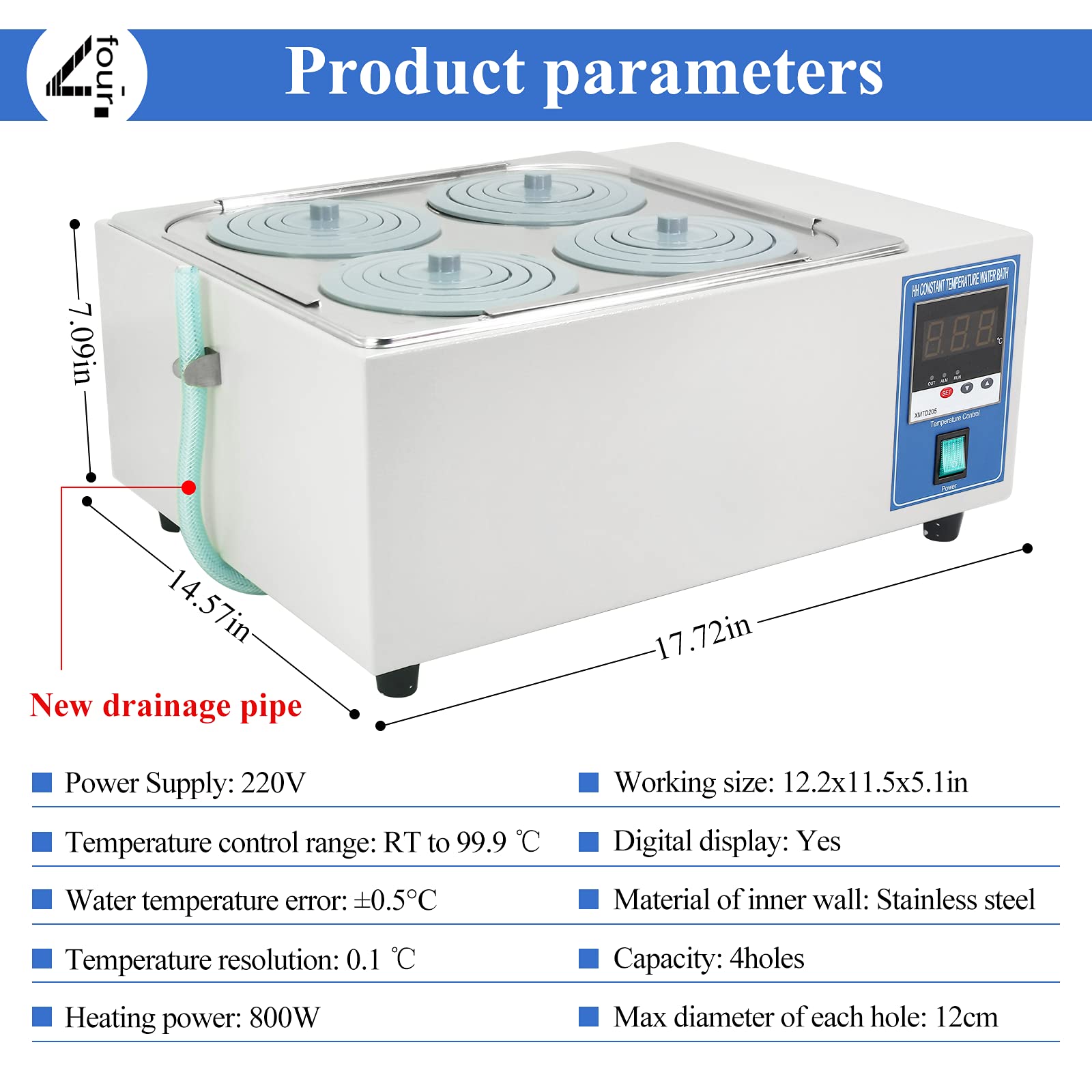 YUCHENGTECH 12L Digital Water Bath Lab Water Bath Thermostatic Heating ...