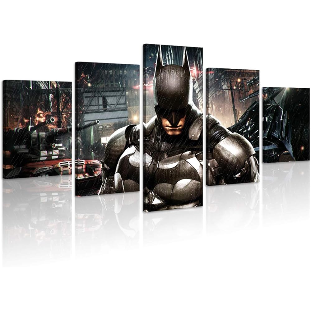 $14/mo - Finance FUNHUA Batman Posters Canvas Wall Art Framed 5 Pieces ...