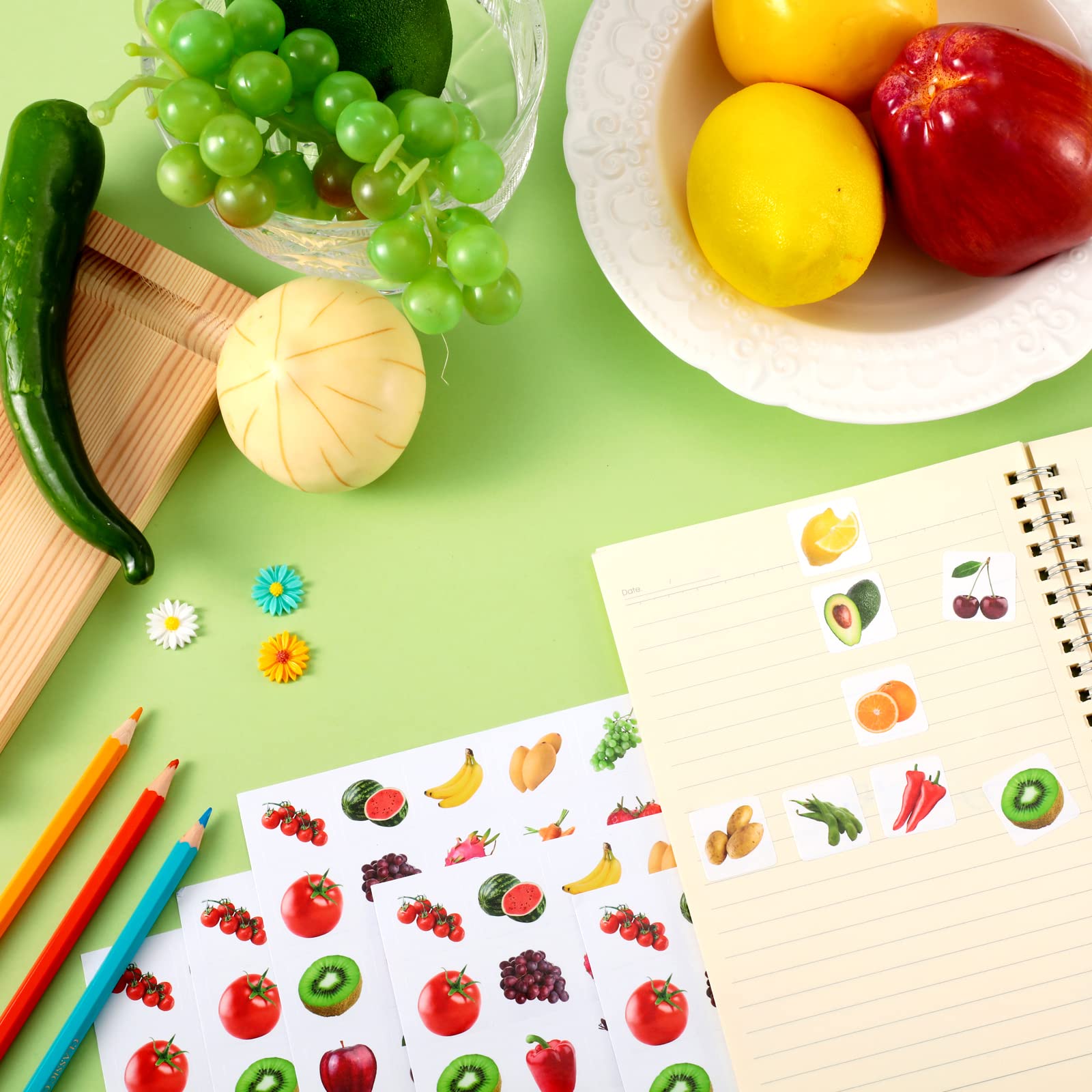 Mua 600 Pcs Fruits Vegetable Stickers for Kids Fruits Vegetable Photos ...