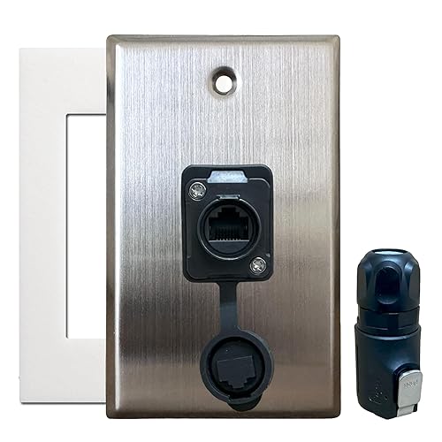 DIYTECH Outdoor Ethernet Wall Plate, Outdoor Ethernet Box, IP67 Outdoor ...