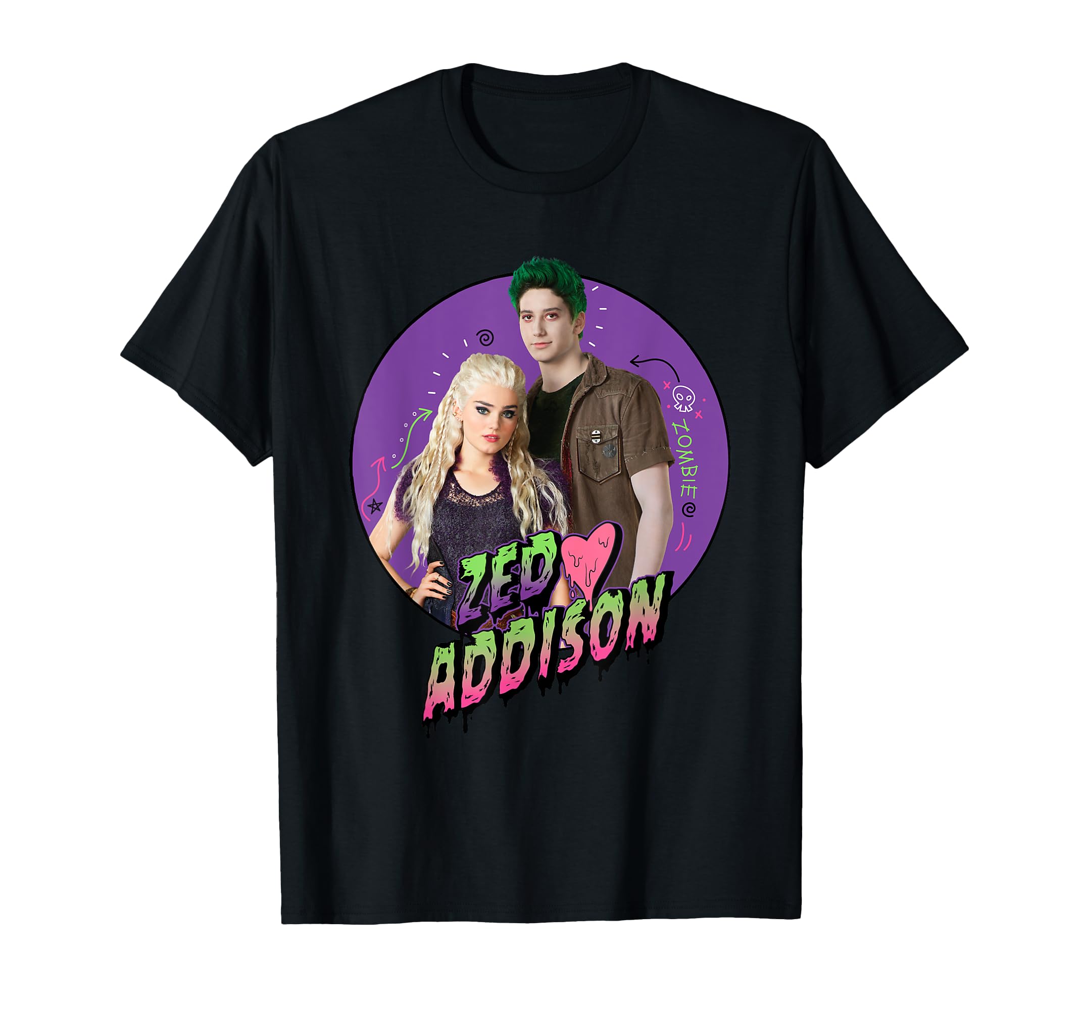 Disney Channel Zombies 2 Zed And Addison Love T-Shirt on Galleon ...