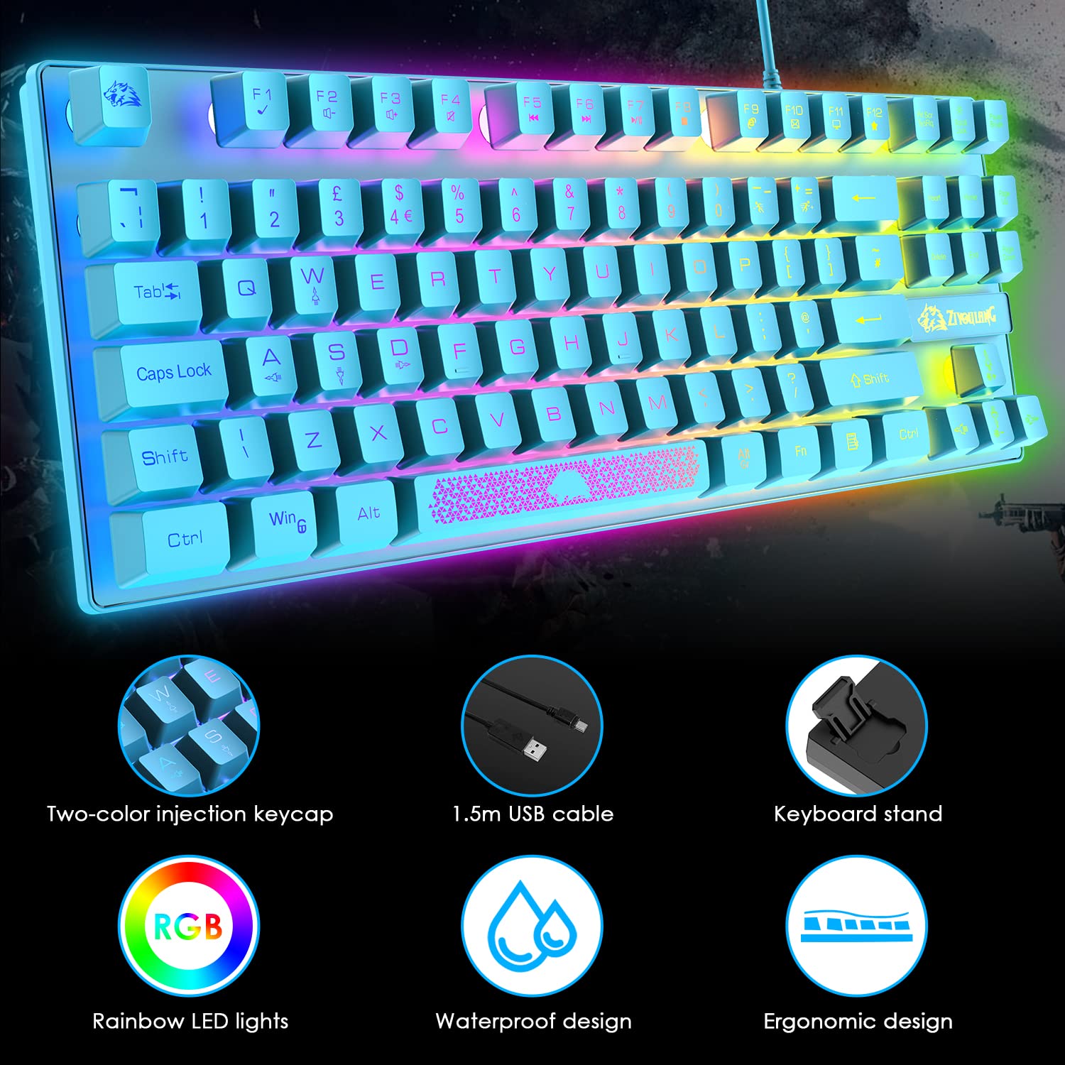 Mua ZIYOU LANG T2Pro 75% Wired Mechanical Feel Keyboard and 6400 DPI ...