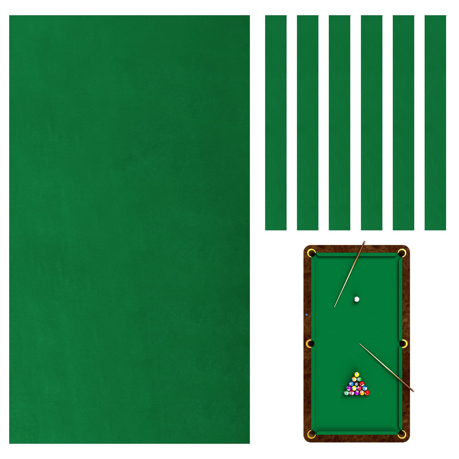 Mixweer Billiard Cloth 8.53ft Pool Table Felt with 6 Cloth Strips Pre ...
