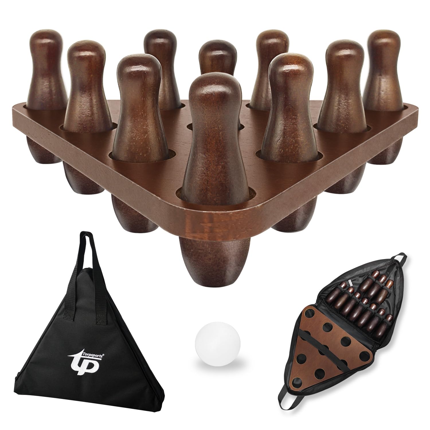 TORPSPORTS Tabletop Shuffleboard Bowling Pin Set Portable Shuffleboard ...