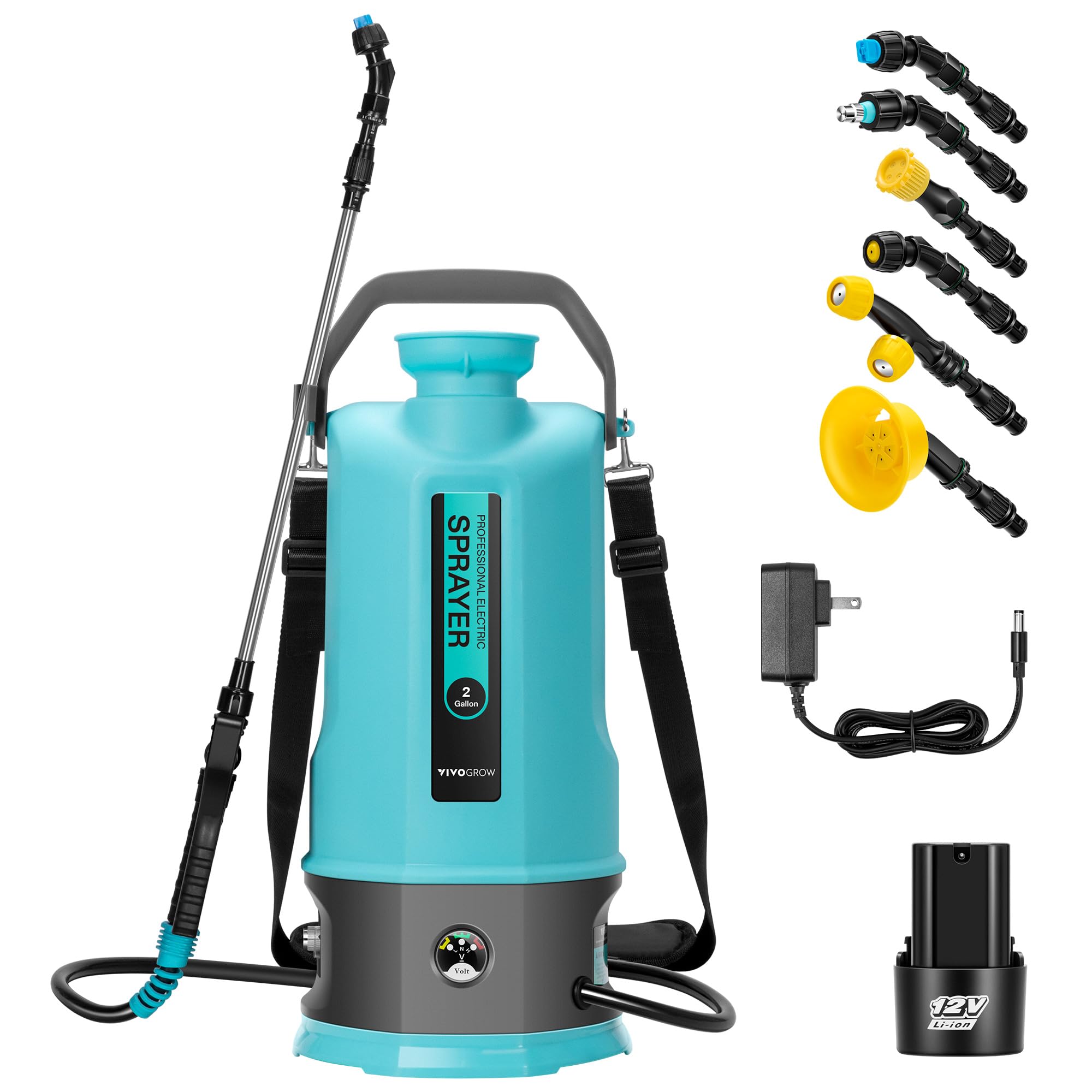 VIVOGROW Battery Powered Sprayer, 2.1Gallon/8L Electric Pump Sprayer ...
