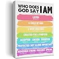 Amazon.com: Christian Kids Affirmations Wall Art Canvas Painting Bible ...