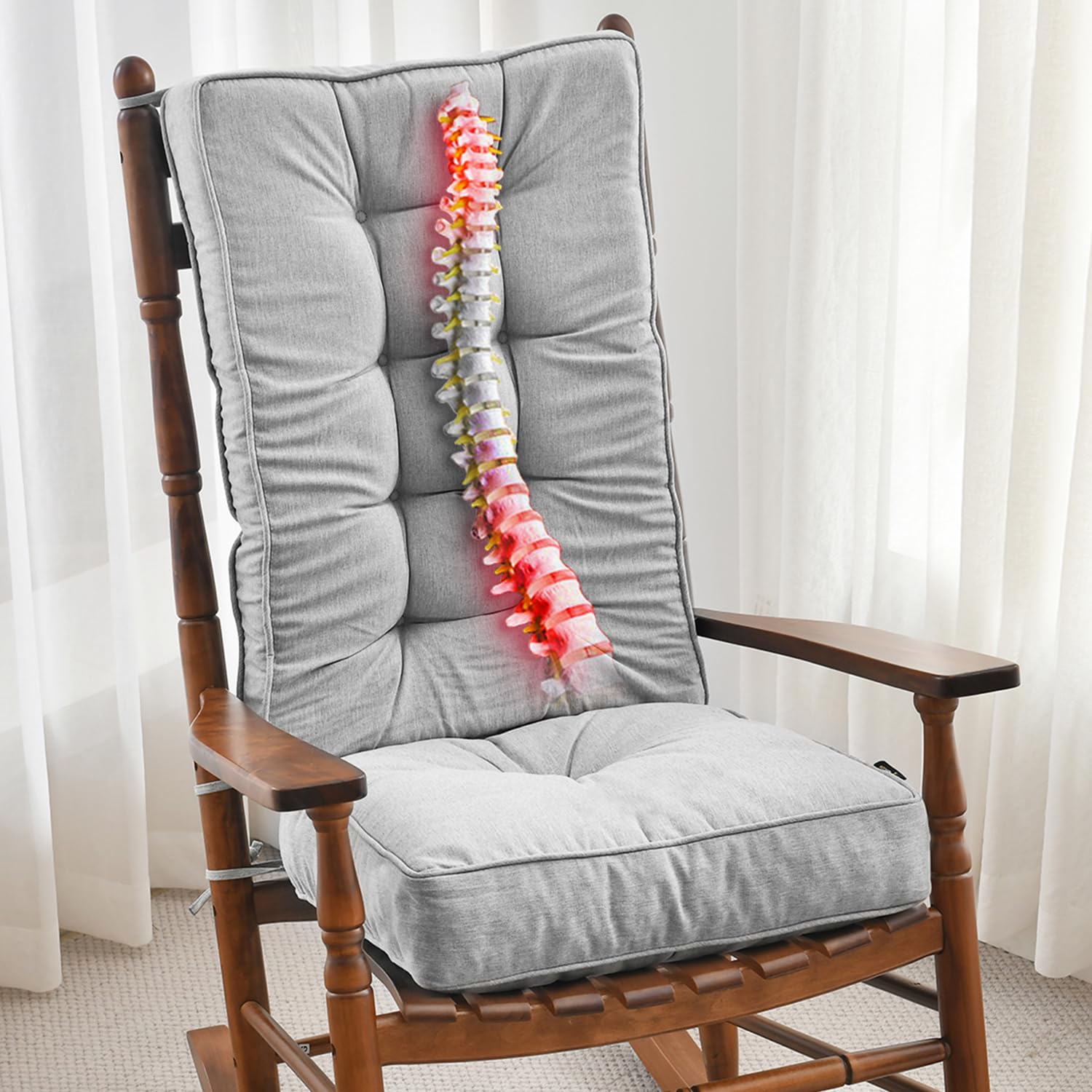 SUNROX Memory Foam Jumbo Rocking Chair Cushions, FadeShield Water ...