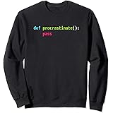 Amazon.com: Funny Python Code Pun Design - def procrastinate pass T-Shirt : Clothing, Shoes ...