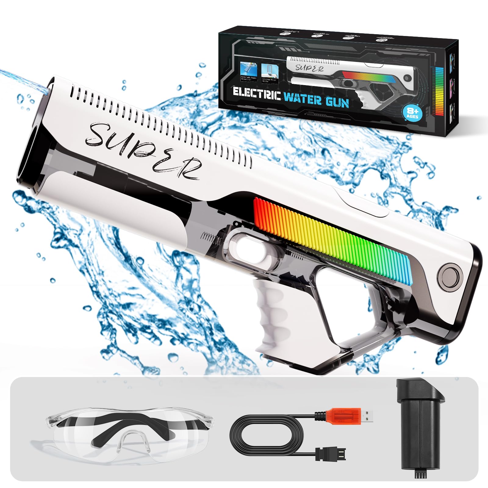 Skirfy Electric Water Gun,Strong Automatic Squirt Gun for Adults&Kids ...