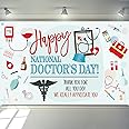 Amazon.com: Happy Doctor's Day Banner Backdrop Decorations, National ...