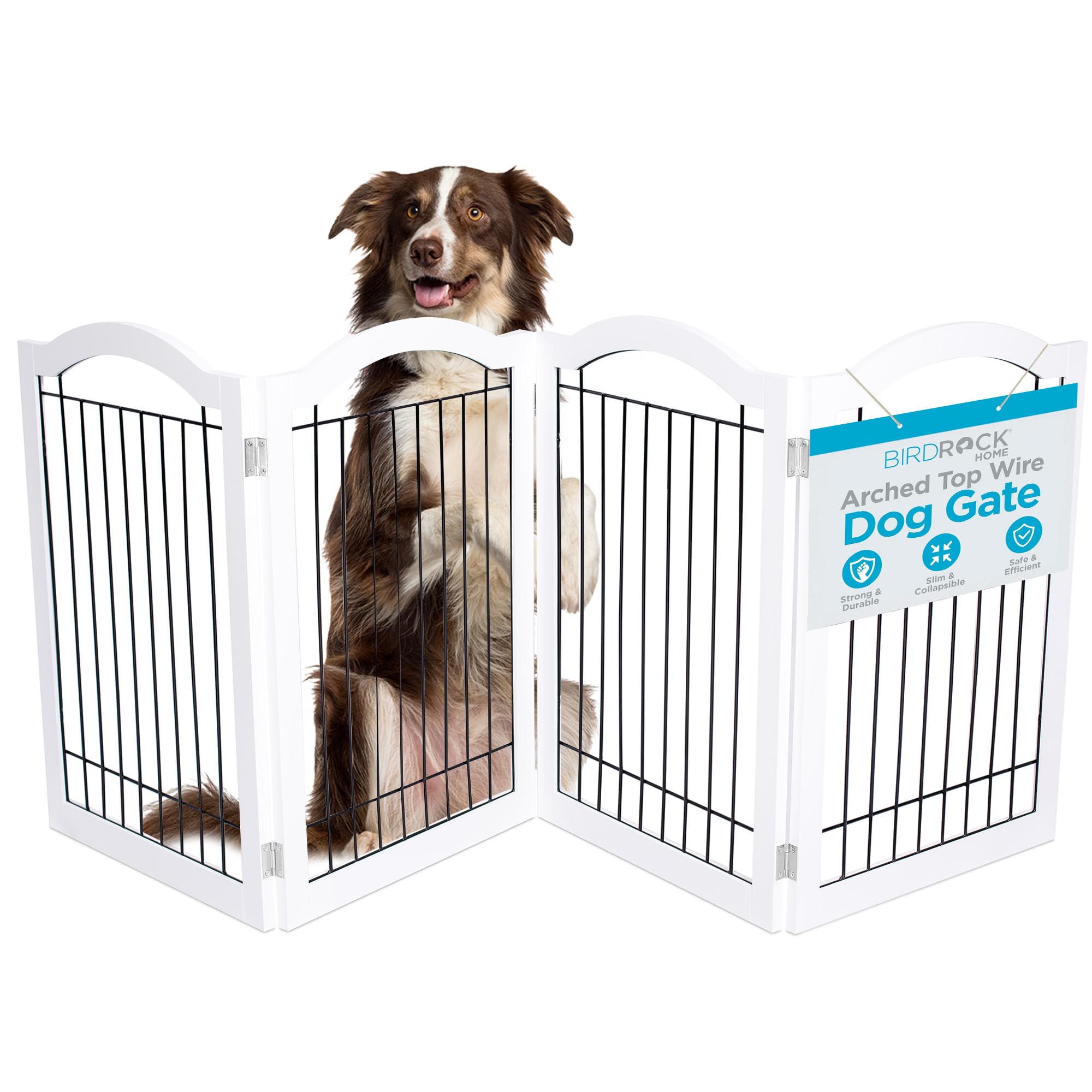 Internet's Best Wire Dog Gate with Arched Top - 4 Panel - 30