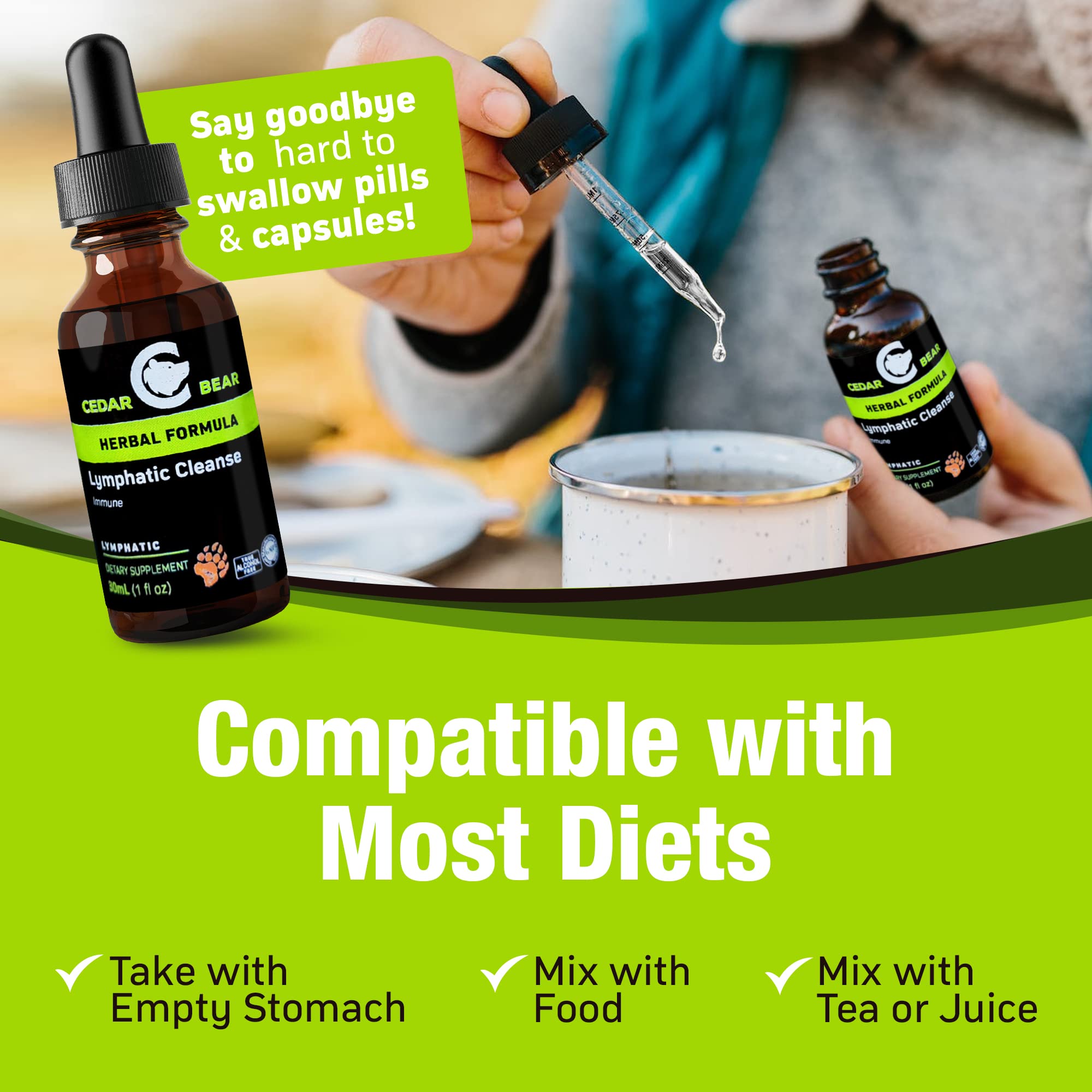 Mua Cedar Bear - Lymphatic Cleanse Immune Support Supplement, Alcohol ...