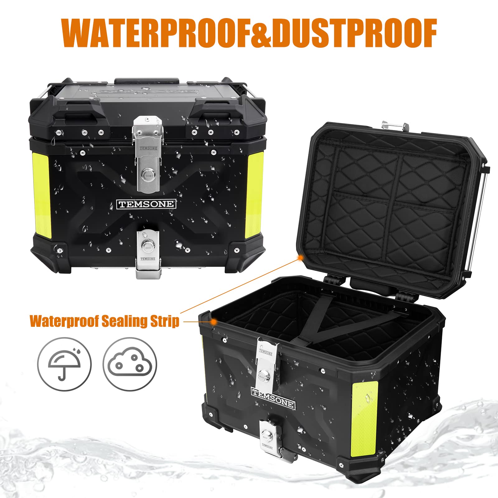 Mua 45L Universal Motorcycle Top Case, Motorcycle Tail Box with ...