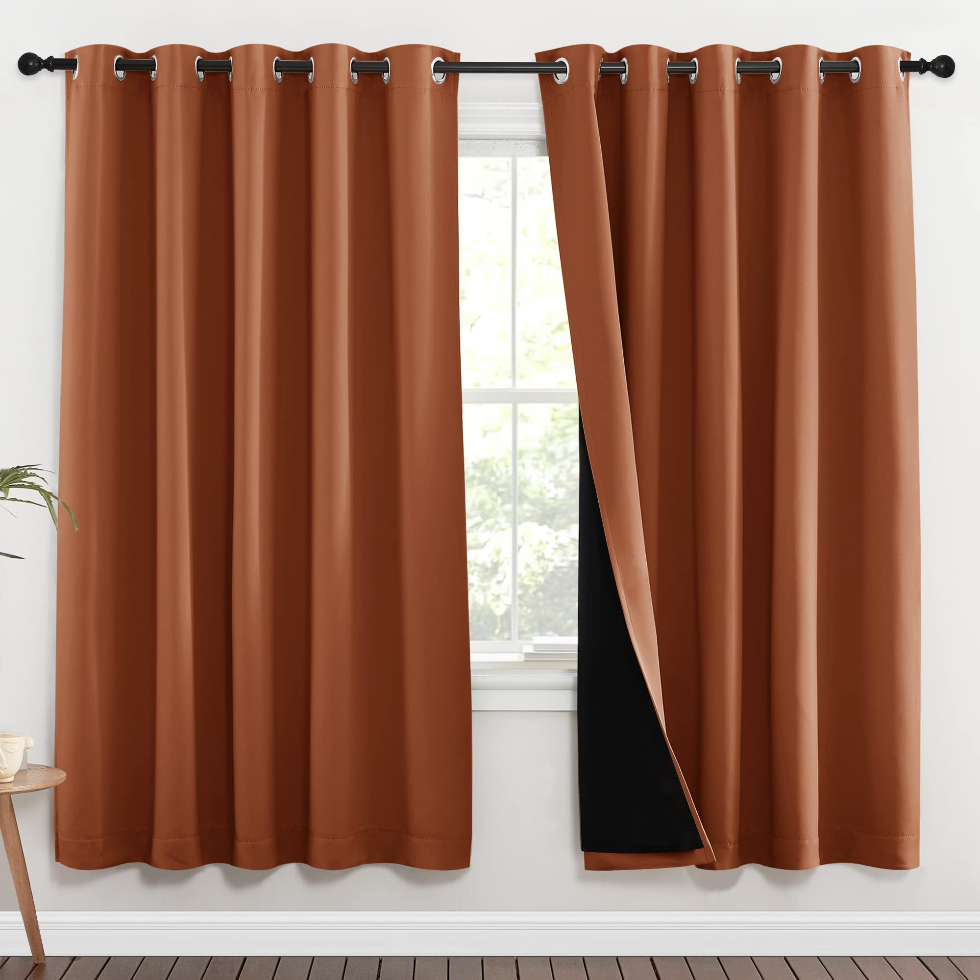 NICETOWN 100% Blackout Window Curtain Panels, Full Light Blocking ...