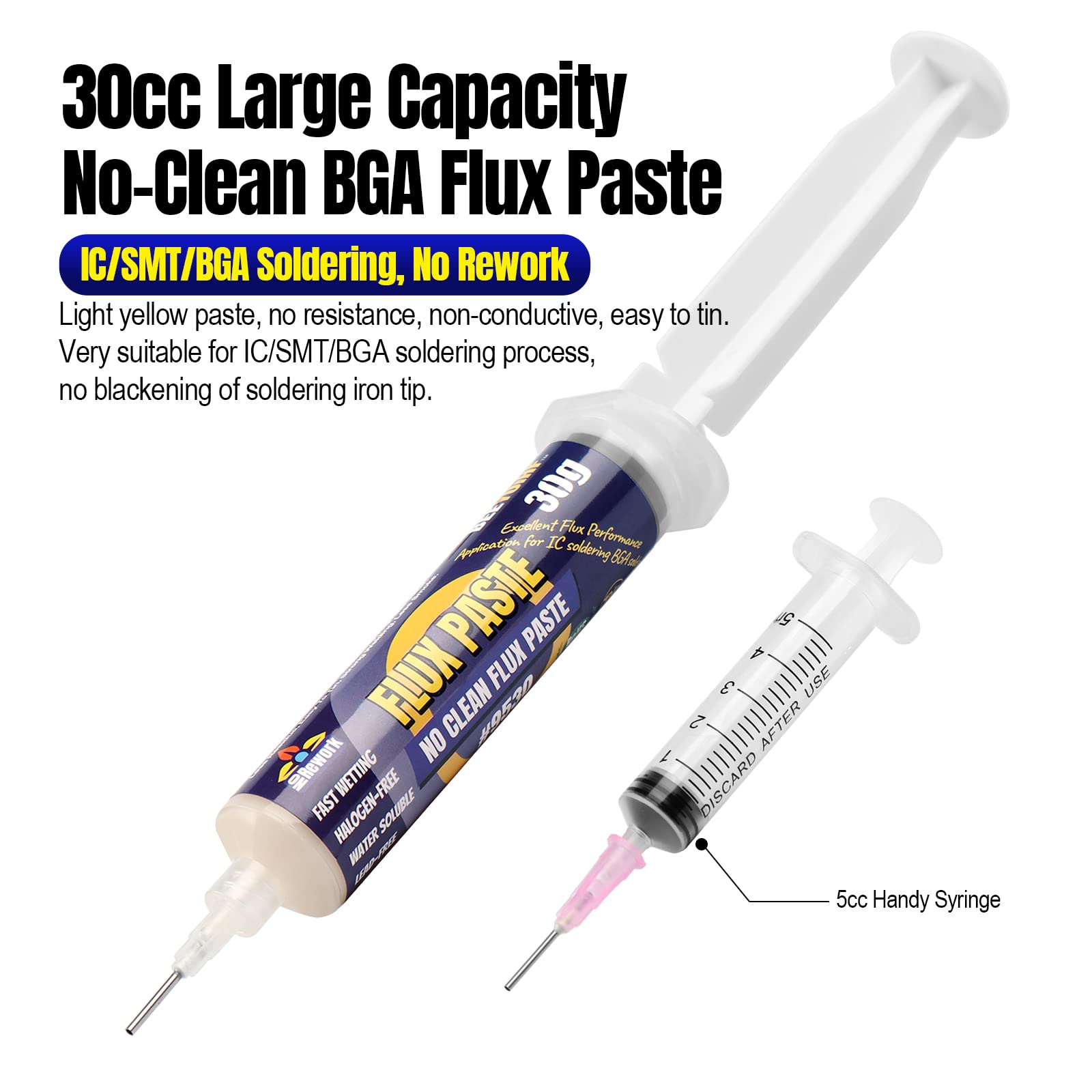 Mua BEEYUIHF Soldering Paste Flux, No-Clean Solder Flux, for Electrical Soldering, 30cc Syringe ...