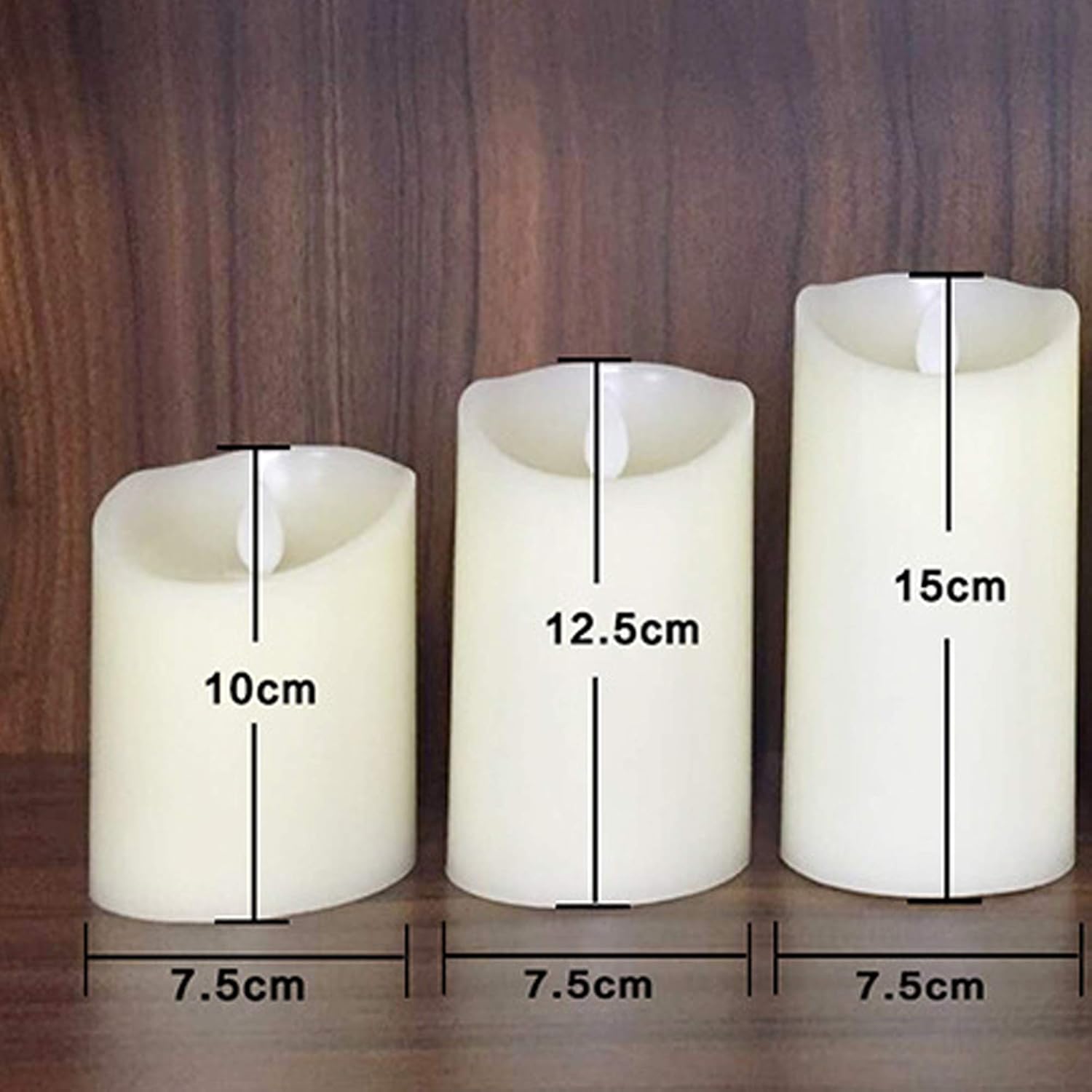 3 LED Candles, 4″ 5″ 6″, Flameless Candles Battery Operated Pillar Real ...