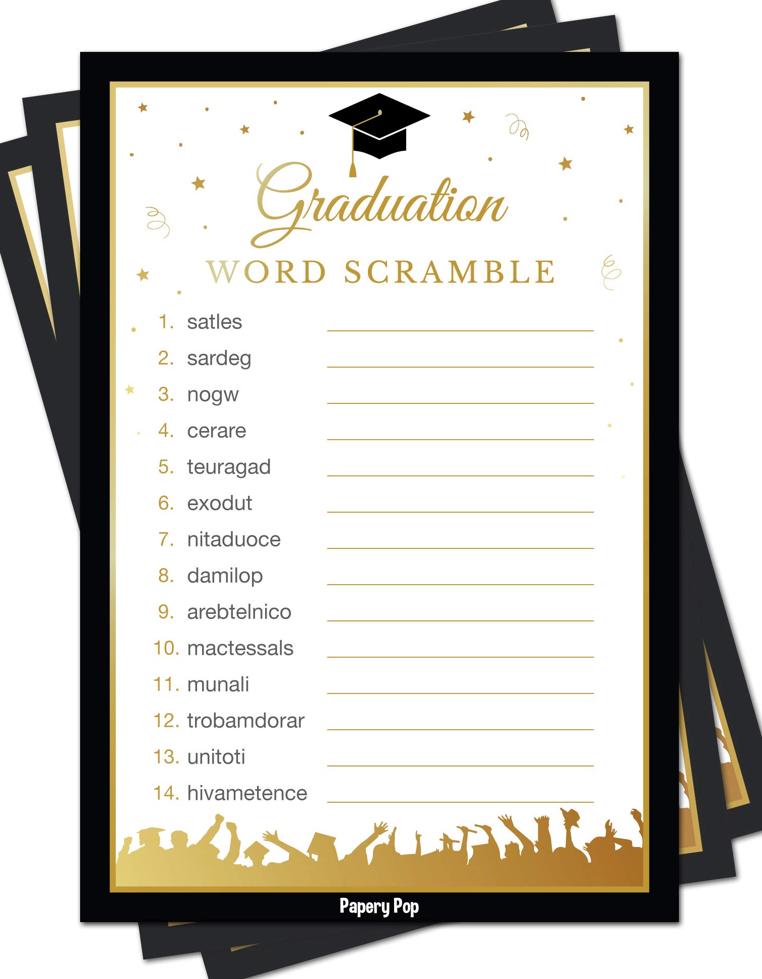 Buy 2021 Graduation Party Word Scramble Game Cards (50 Pack ...