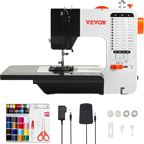 VEVOR Portable Sewing Machine for Beginners with 38 Built-in Stitches ...