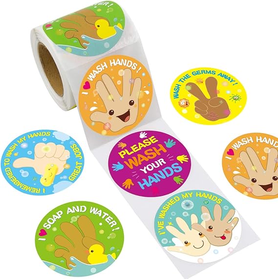 Amazon.com: 200 Hand Washing Stickers Please Wash Your Hands Prize ...