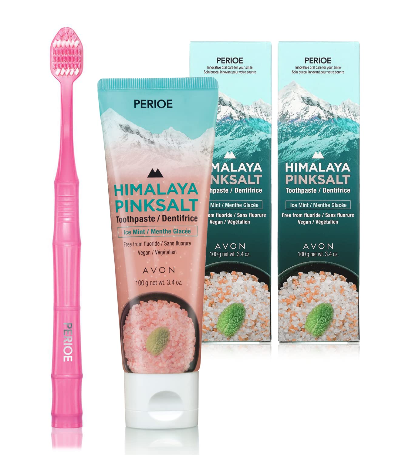 Mua PERIOE Himalayan Pink Salt Toothbrush & Toothpaste Set - 3.4 oz ...