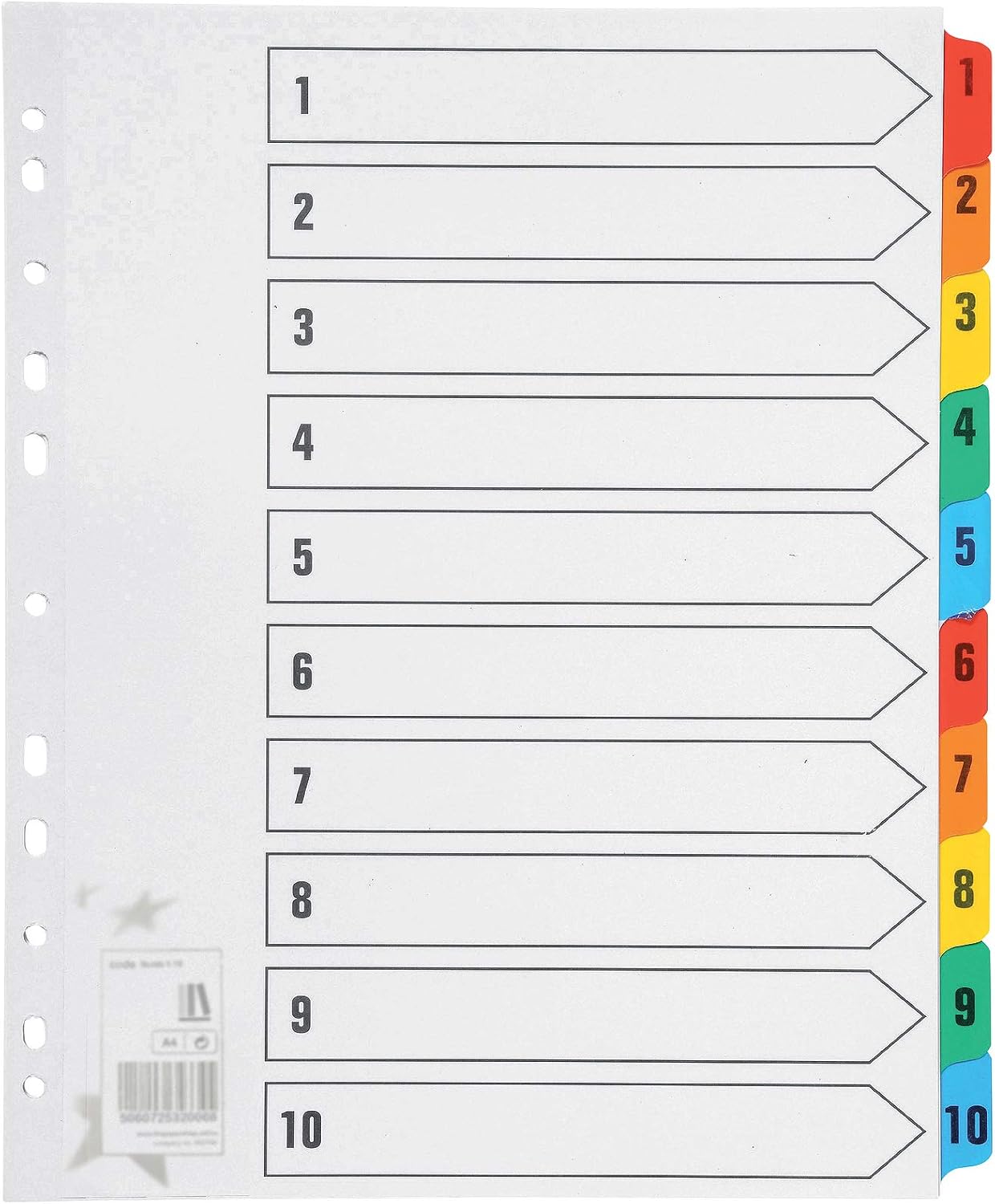 [10 Pack] A4+ File Dividers Extra Wide Numbered 1-10 | A4+ Extra Wide ...