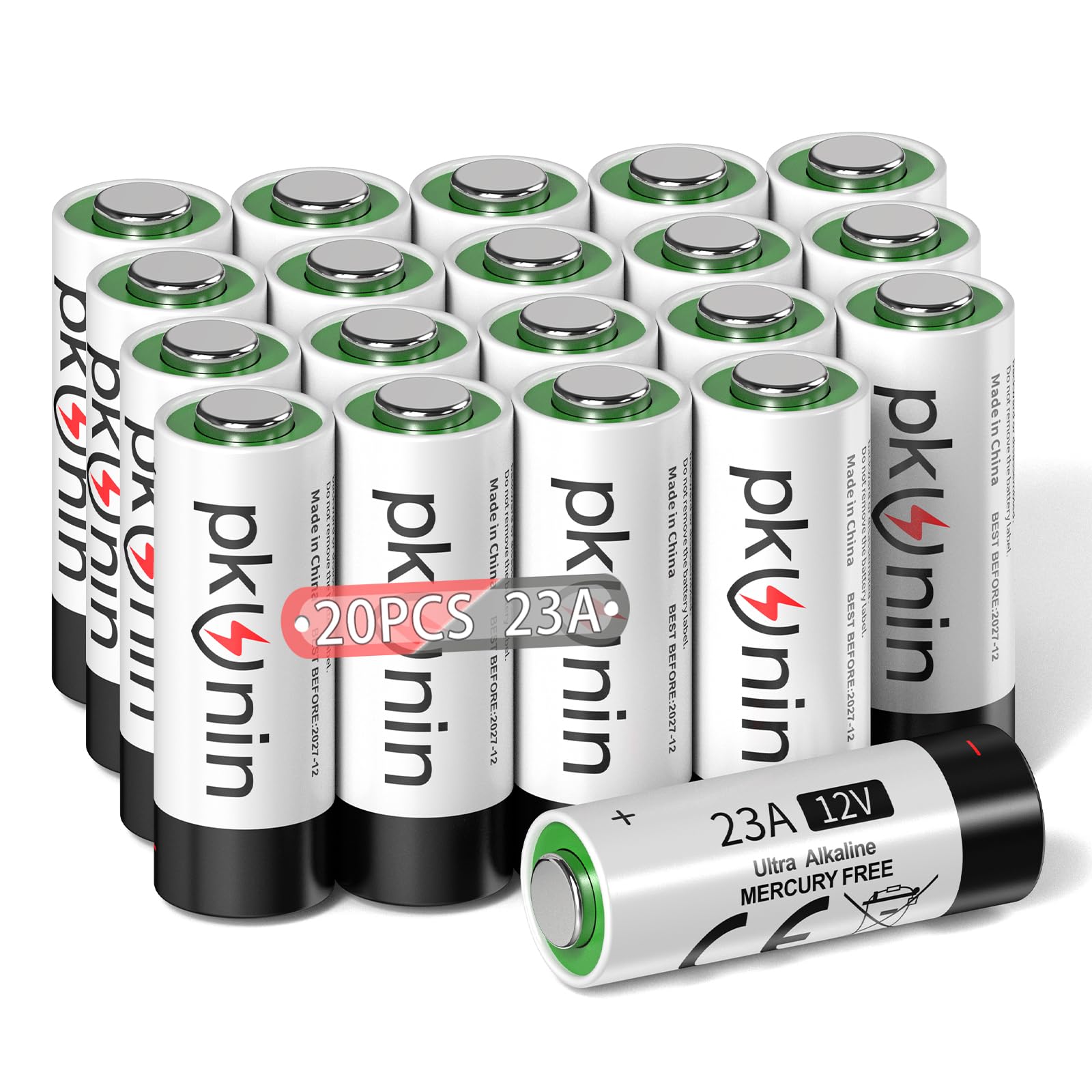 PKUNIN 23A 12 Volt Battery Alkaline Ceiling Fan Remotes Batteries ...