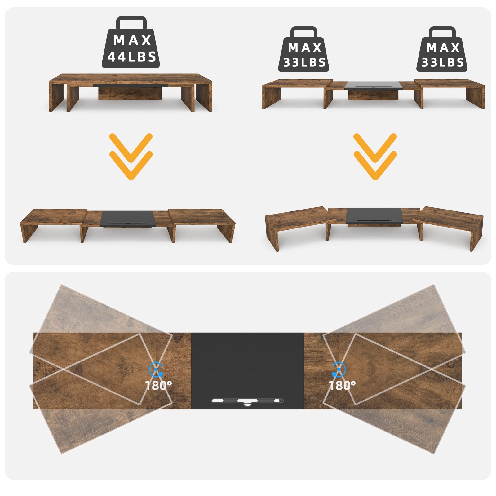 Mua WESTREE Triple Dual Monitor Stand Riser, Extra Long Monitor Stand ...