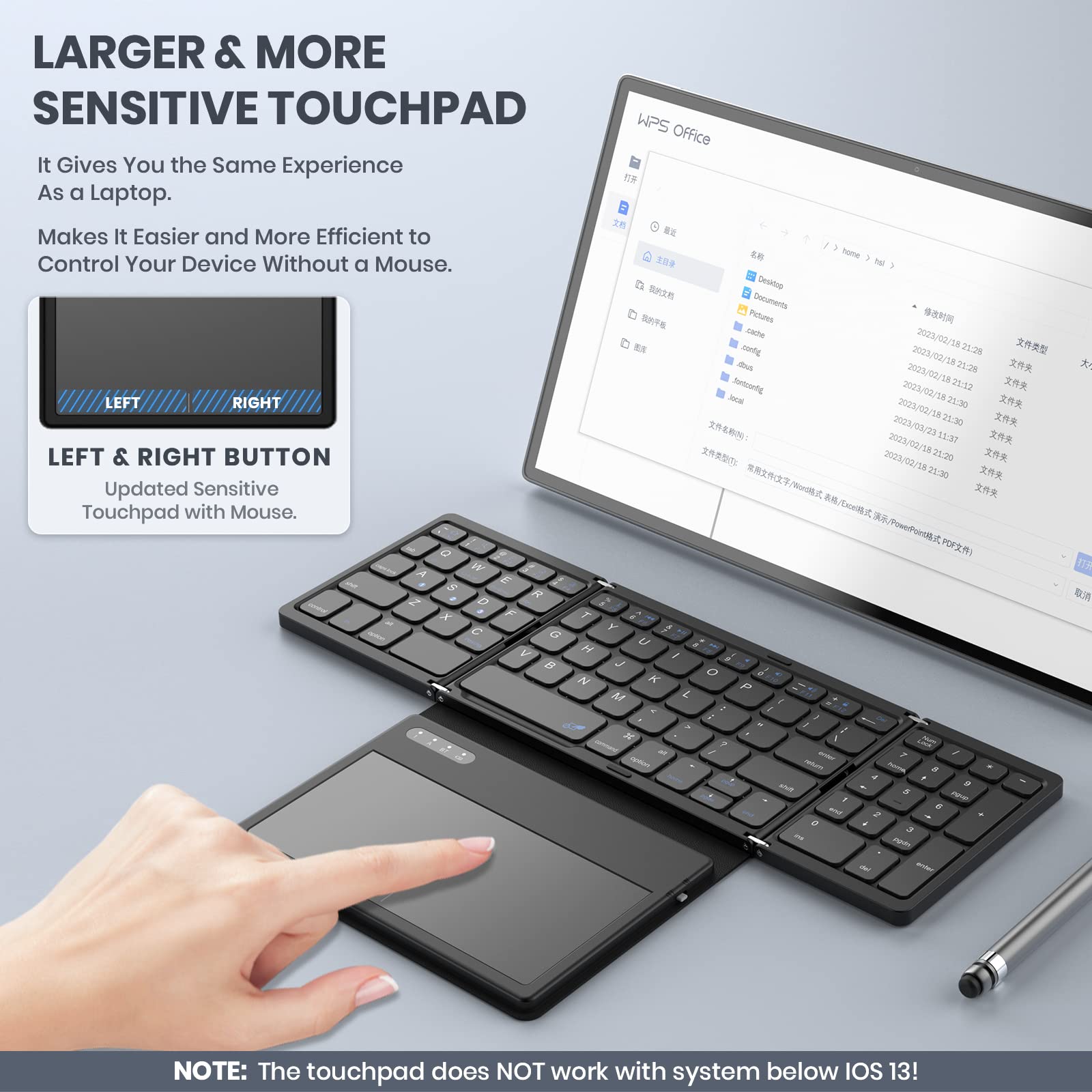 Mua Foldable Bluetooth Keyboard, Portable Full Size Folding Keyboard ...