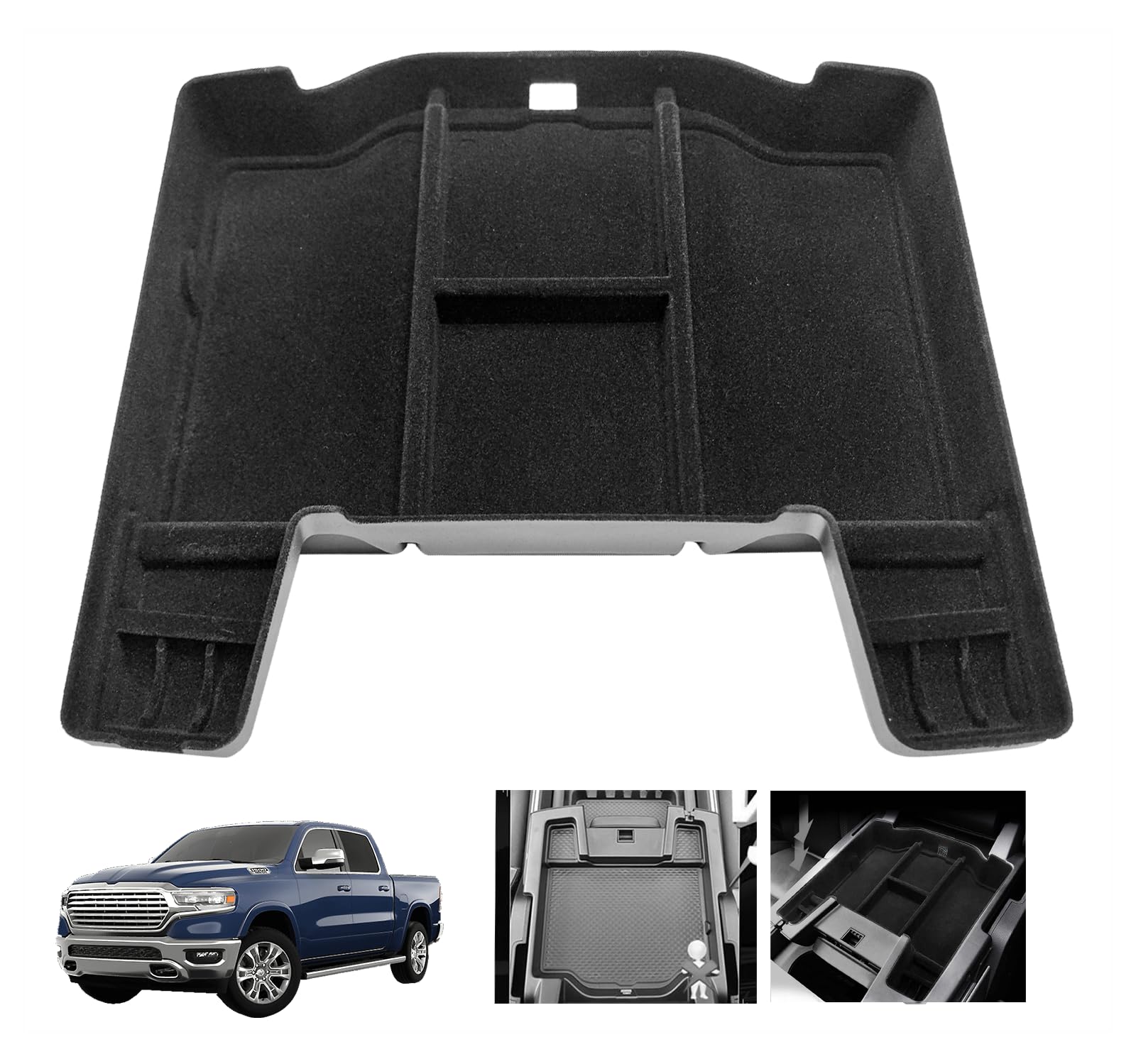 2024 2023 Ram 1500 TRX Center Console Organizer Tray Flocked Liner ...