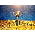 Amazon.com : Loccor Fabric 7x5ft Golden Champion Trophy Backdrop Winner ...