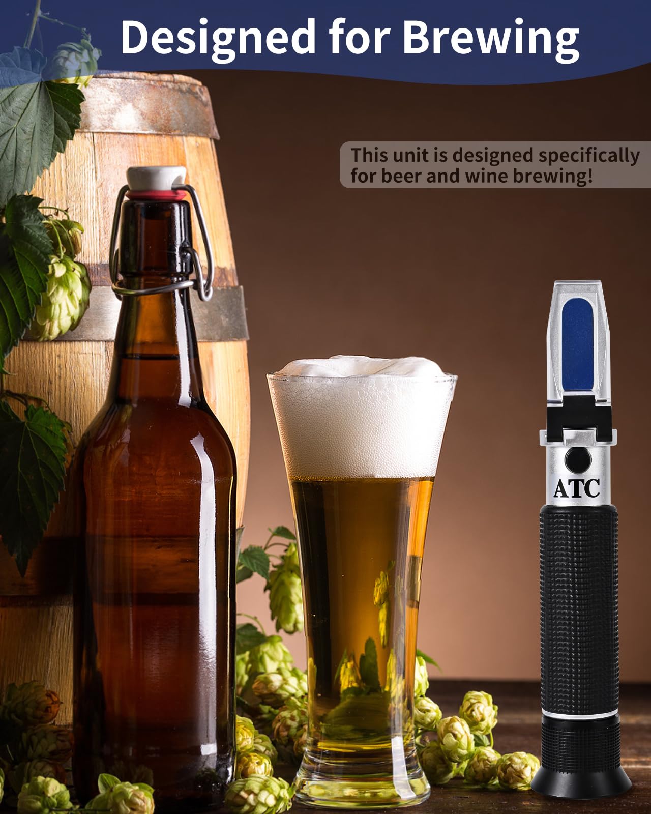 CIMALAB Brix Refractometer, Brix Meter Refractometer With ATC, Dual ...