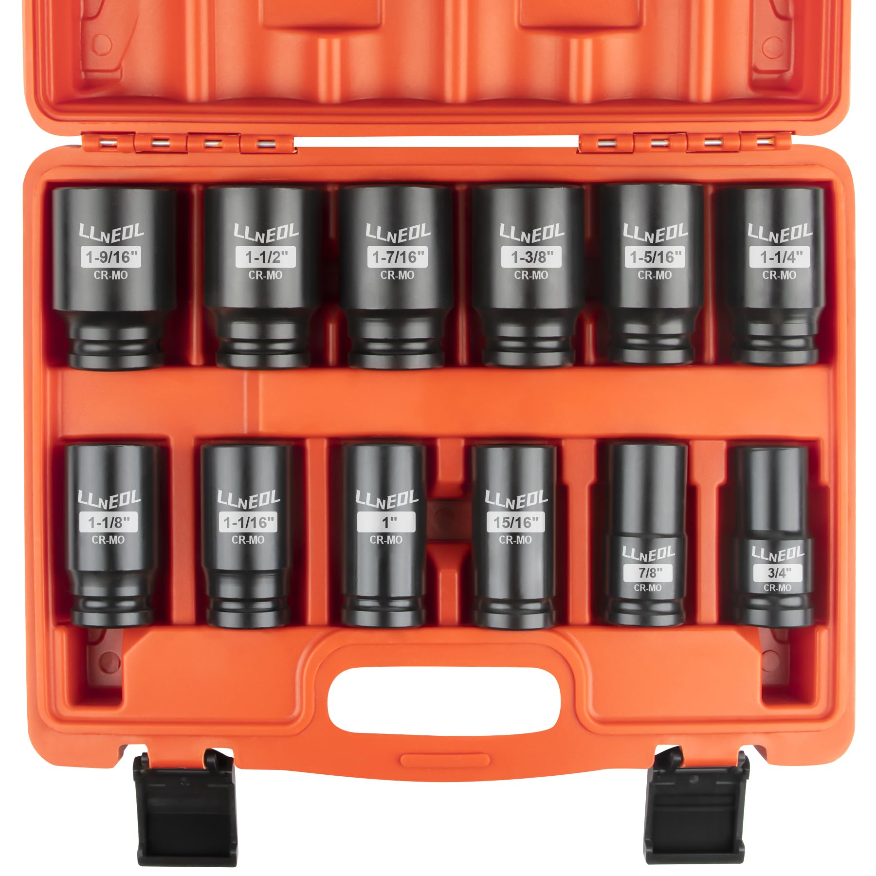 LLNEDL 3/4 Inch Drive Socket Set, 12Pcs Impact Deep/Jumbo Sockets ...