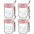 Amazon.com: LANDNEOO 4 Pack Overnight Oats Containers with Lids and Spoons, 16 oz Glass Mason ...