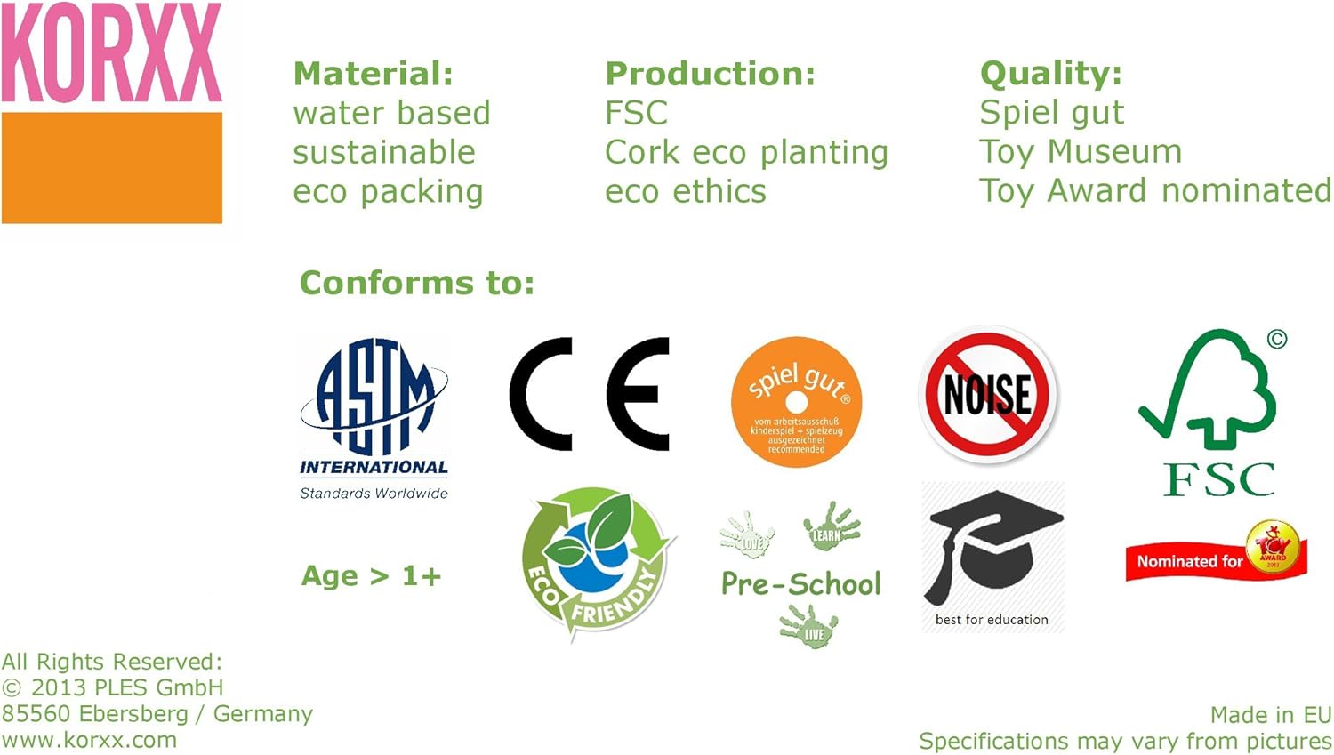 Korxx Korxx4260385790057 50 Pieces Cuboid S Cork Building Block in Felt ...