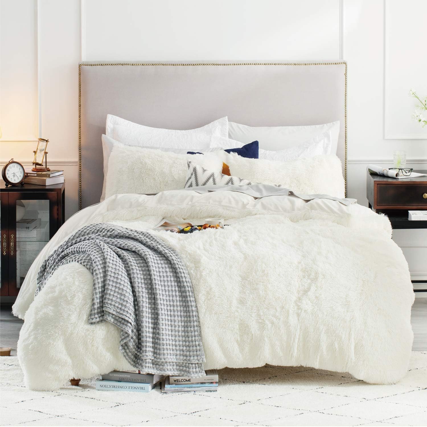 Amazon.com: Bedsure Fluffy Duvet Cover Set King Size (104x90 Inches) - Luxury Ultra Soft Plush ...