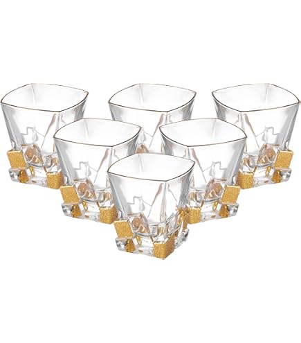Design Platinum Ice Bicchieri Barski Vetro Europeo - Set 6 Quadrati ...