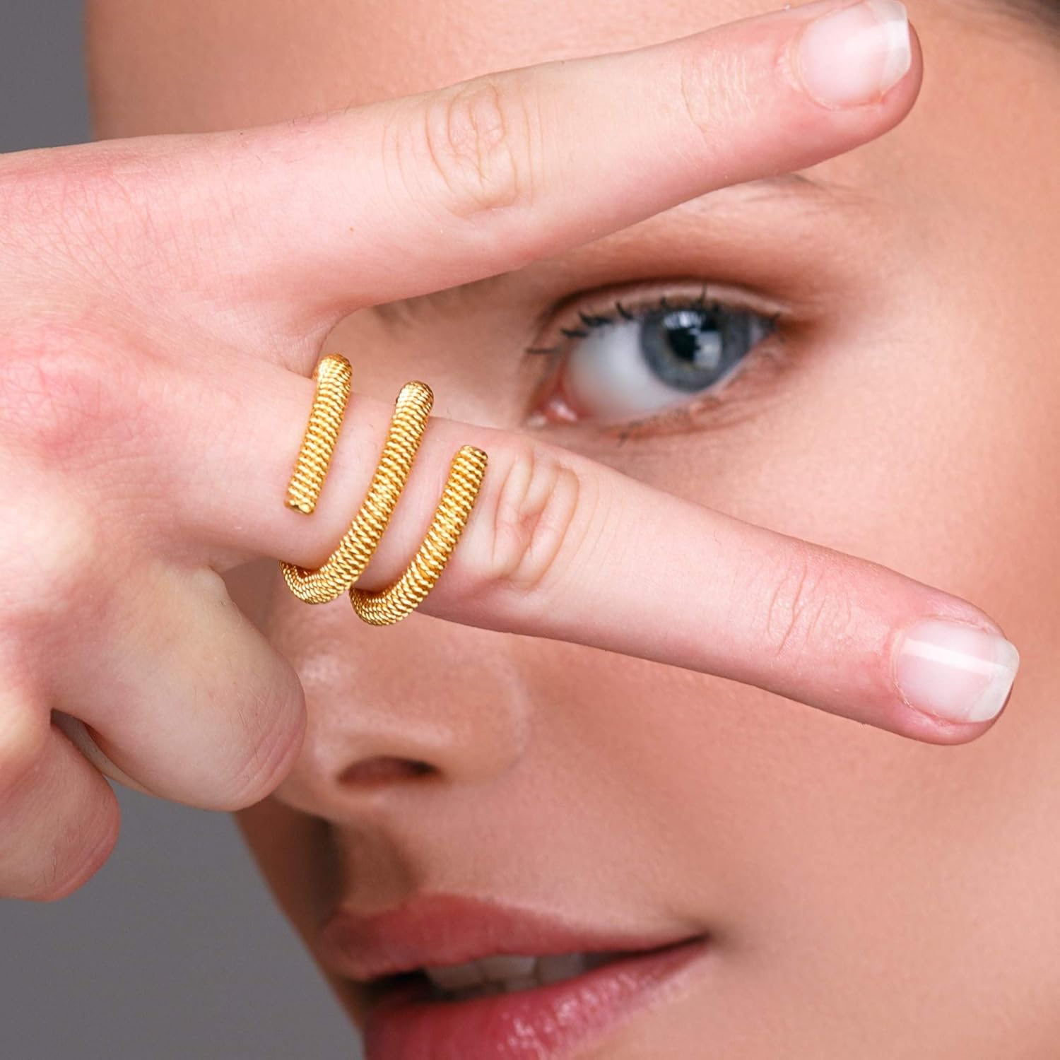 Gold wrap ring, spiral ring, gold band ring for women, triple band ring ...