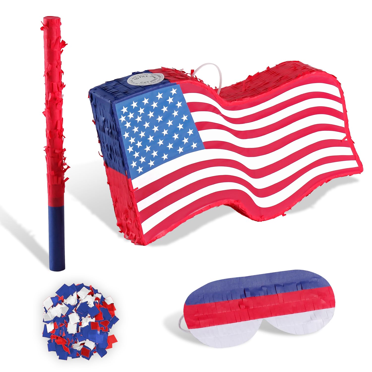 Quera Patriotic American Flag Design Pinata for Memorial Day ...