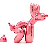 Amazon.com: Artconal Silver Balloon Dog Pooping Statue, White Elephant ...