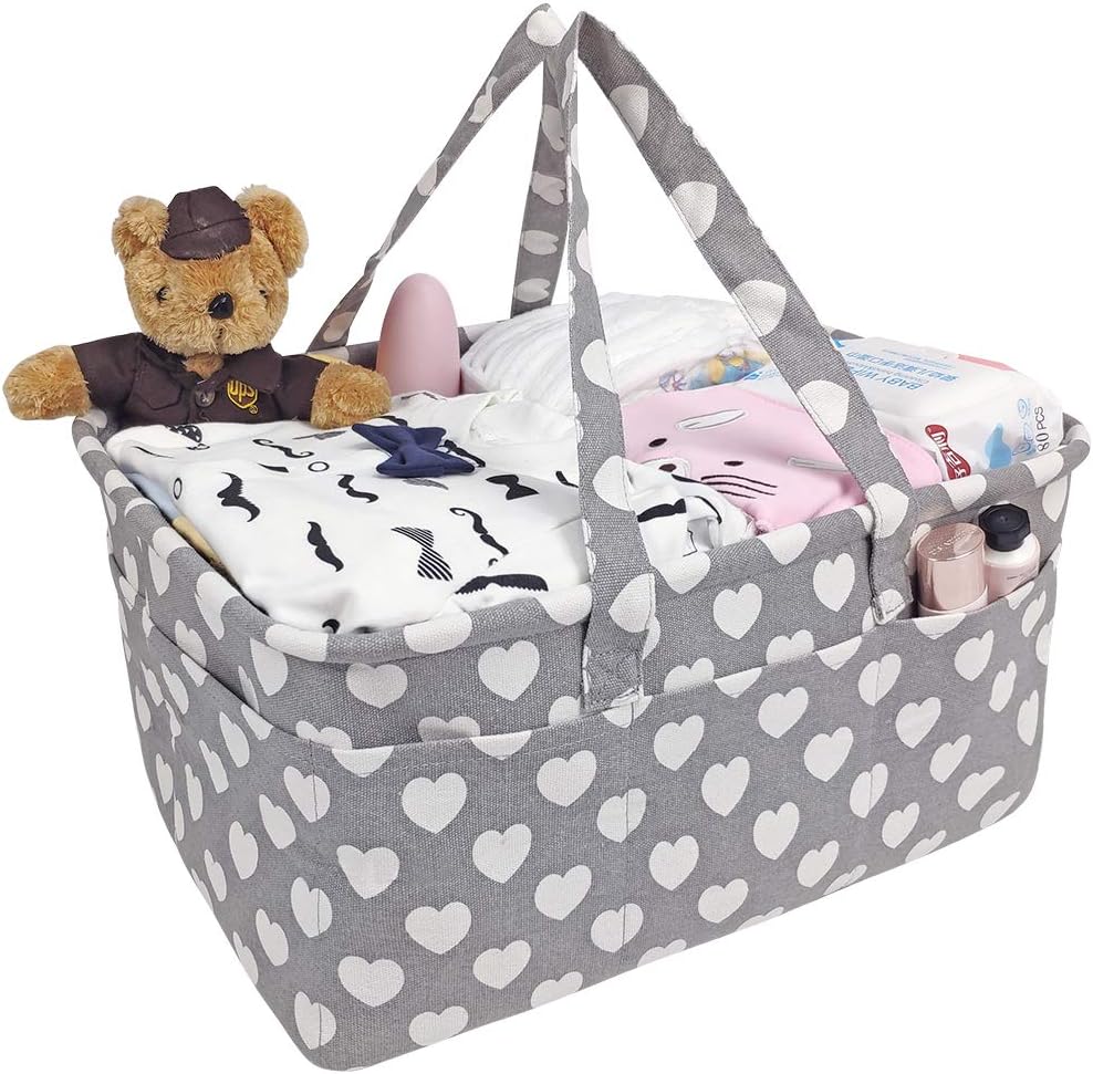 Large Baby Nappy Caddy Organiser,Infant Diaper Storage Bin Nursery Tote ...