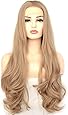 Amazon.com : BLUPLE Long Wavy Dark Ash Blonde Heat Resistant Synthetic ...