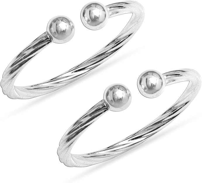 Silver Style 925 Sterling-Silver Adjustable Bangle Bracelet for Baby ...